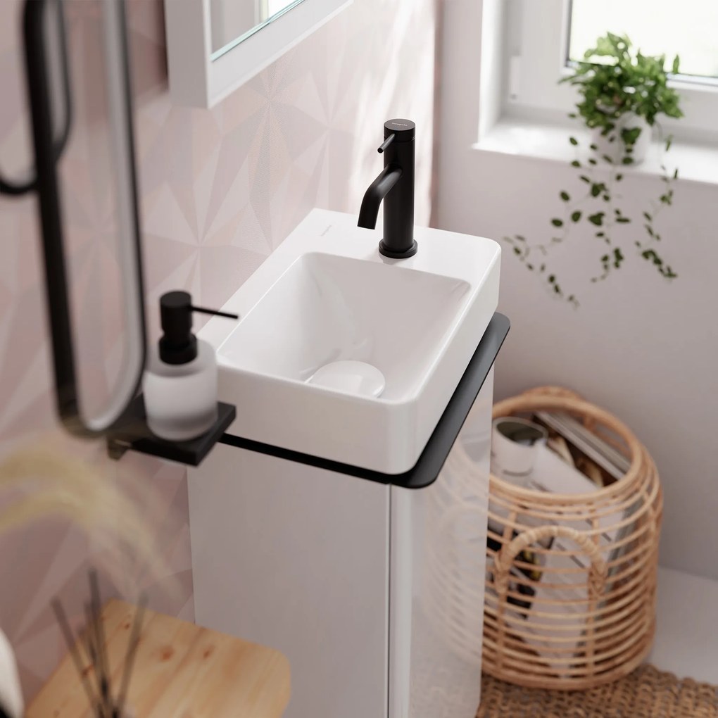 Hansgrohe Tecturis S, stojánkový ventil 80 EcoSmart+ na studenou vodu bez odtokové soupravy, černá matná, HAN-73313670