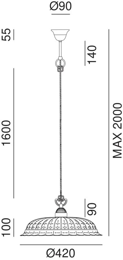 Il Fanale Rustikální závěsné svítidlo ANITA ø 420 mm
