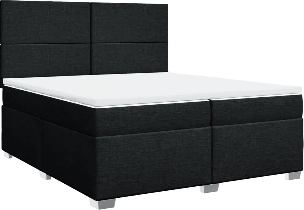 Box spring postel s matrací černá 200x200 cm textil 3290590