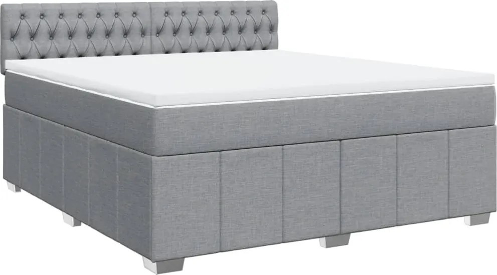 Box spring postel s matrací světle šedá 180 x 200 cm textil 3287154
