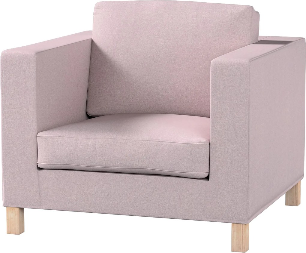 Potah na křesko IKEA Karlanda, krátký barva růžová látka pletený vzor
