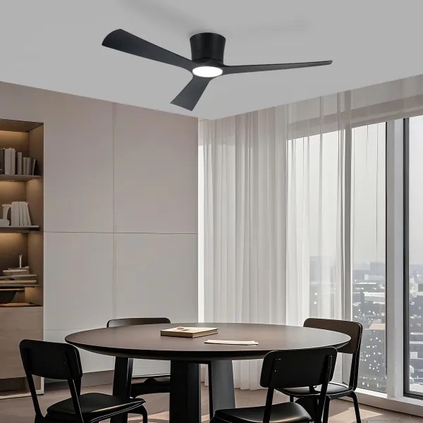 ZEVENTI - LED Stropní ventilátor AUREX LED/24W/230V Wi-Fi Tuya černá + DO