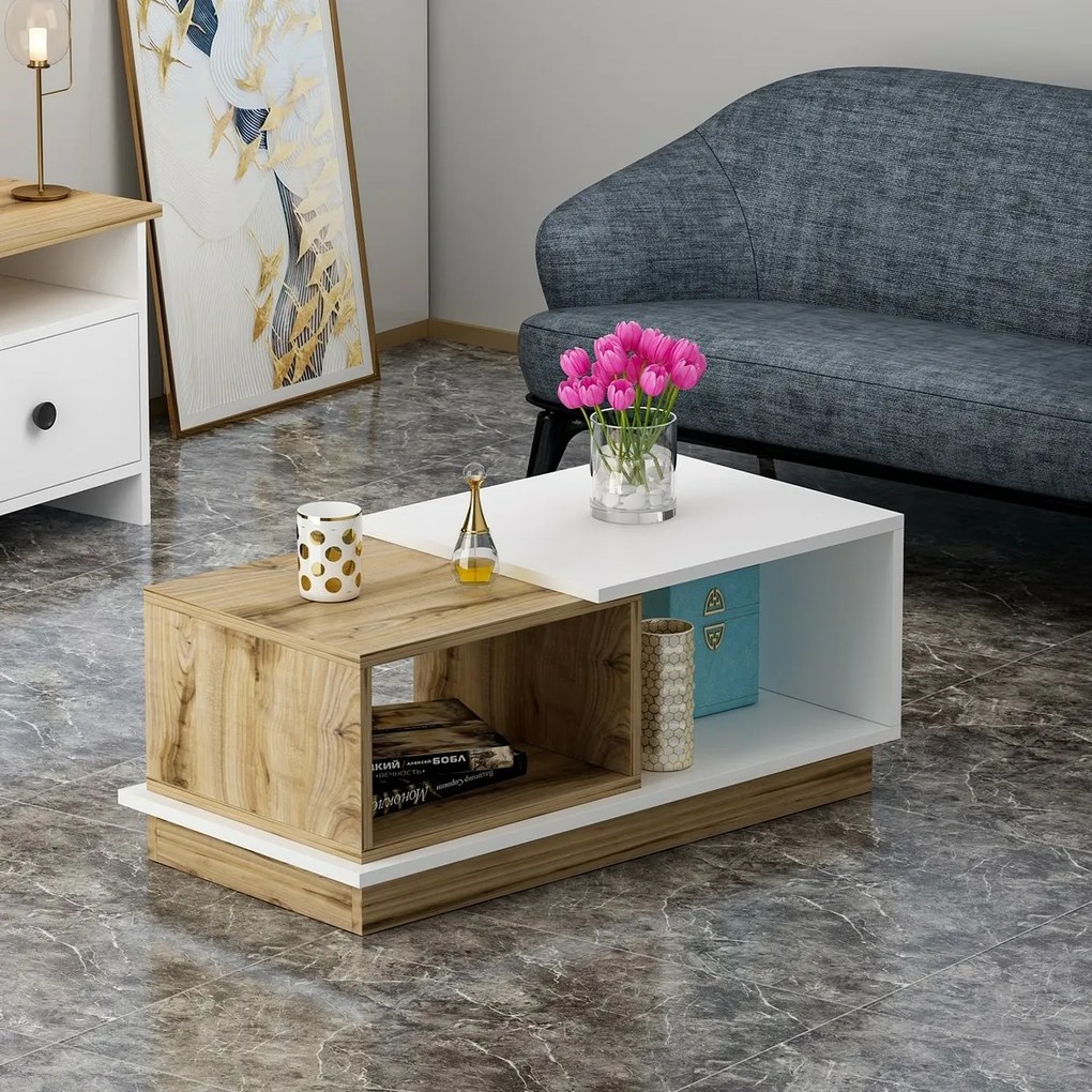 Konferenční stolek Viana White and Oak