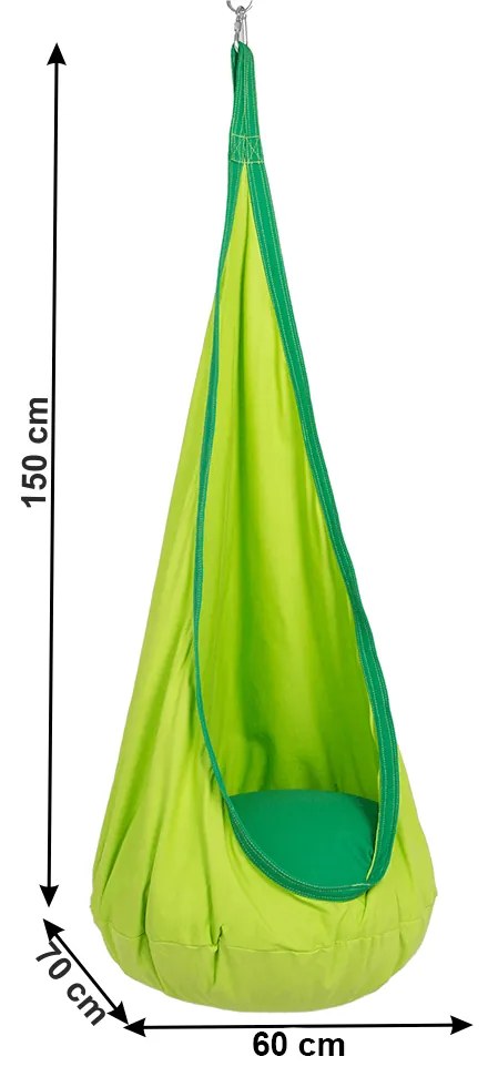 Závěsné houpací křeslo, zelená, SIESTA TYP 1