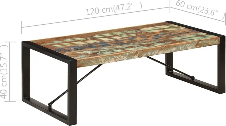 vidaXL Konferenční stolek 120 x 60 x 40 cm masivní recyklované dřevo [247425]