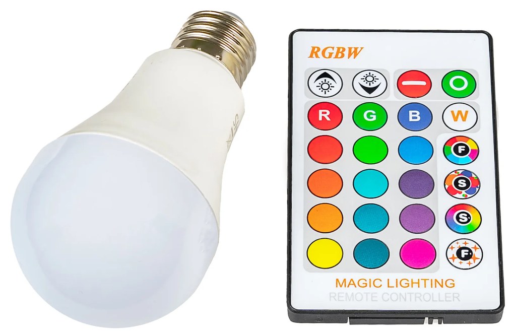 T-LED LED žárovka RGBW E27 5W 360° RGB + Teplá bílá