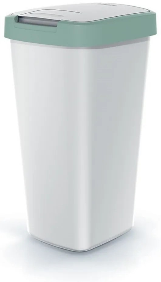 Odpadkový koš s barevným víkem, 25 l, zelená / šedá