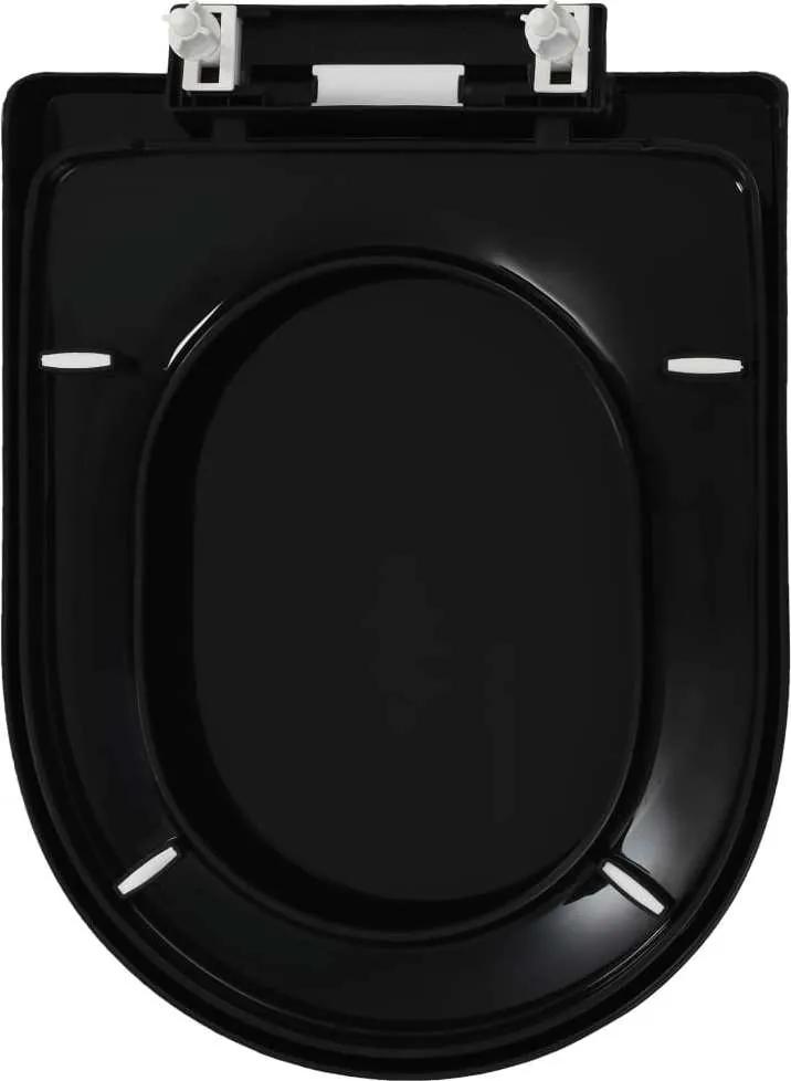 vidaXL Toaletní sedátko pomalé sklápění rychloupínací [145022] Barva: Černá