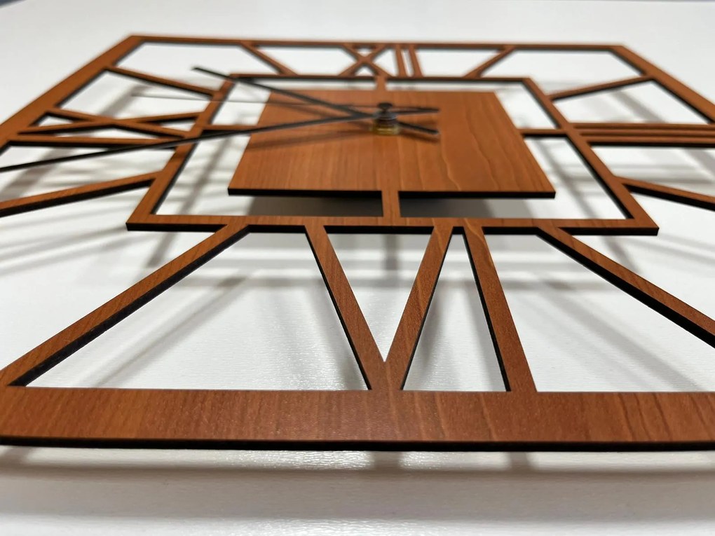 dřevo života Nástěnné hodiny SQUARE Barevný vzor: Ořech, Velikost hodin: 35x35