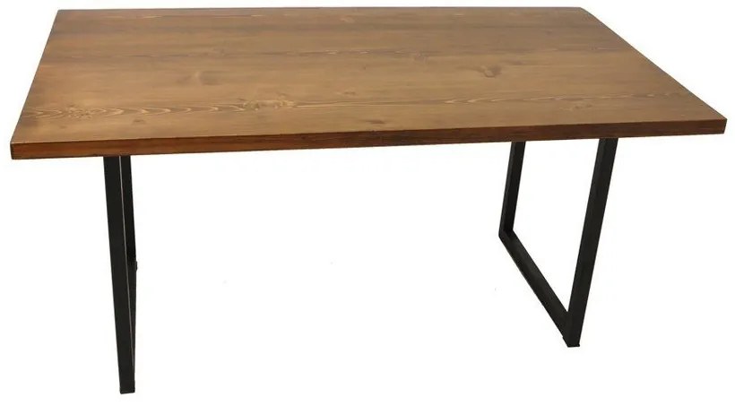 Dřevěný stůl s hranatými nohami a rovnou hranou Woco, 140x70