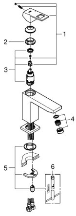 GROHE 23446000 - Umyvadlová baterie EUROCUBE DN 15 lesklý chrom