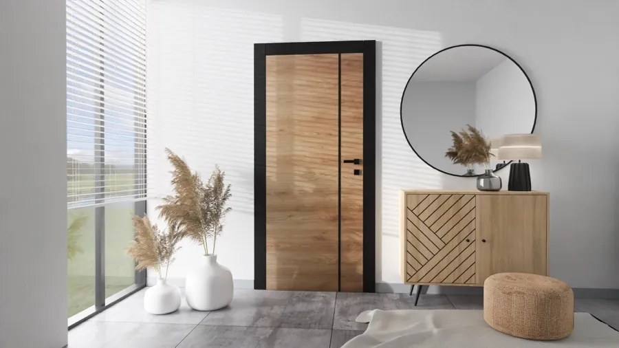 Interiérové dveře vasco doors NERO GT model 4 Průchozí rozměr: 60 x 197 cm, Orientace dveří: Levé dveře, Dekor: Dub