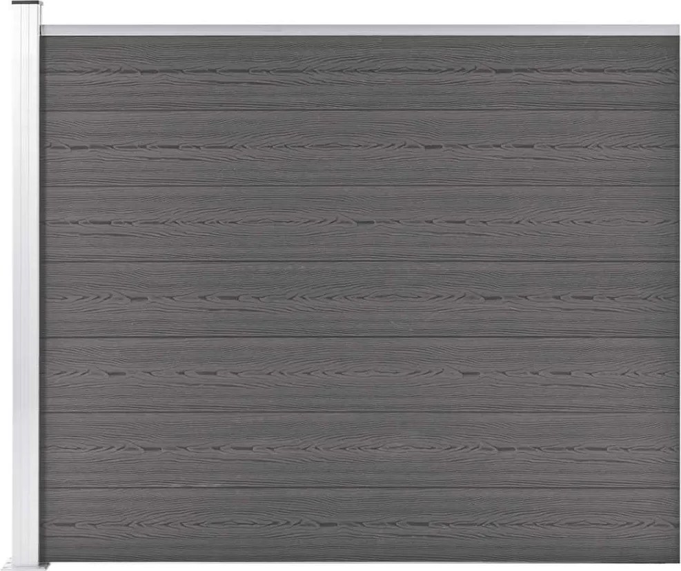 Plotový dílec WPC 175 x 146 cm šedý 148983