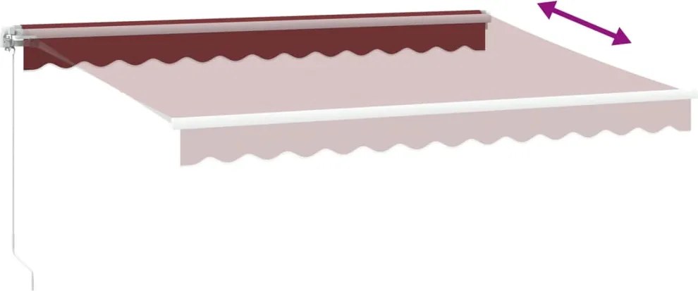Ručně zatahovací markýza burgundská 350 x 250 cm 3215226