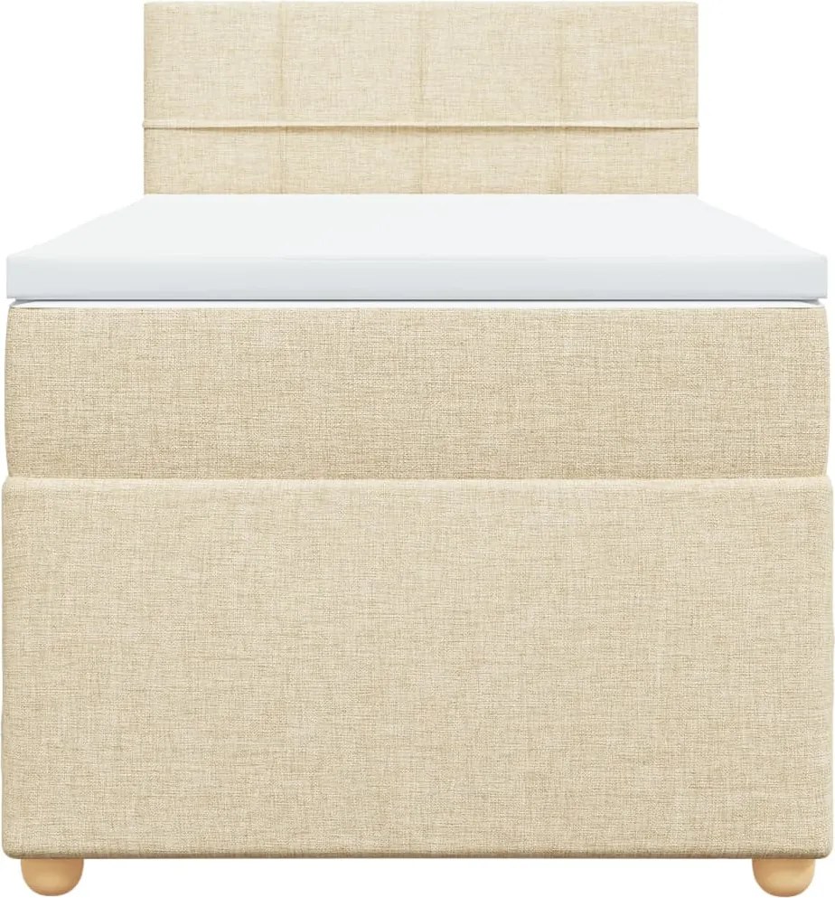 Box spring postel s matrací krémová 90x190 cm textil 3288840