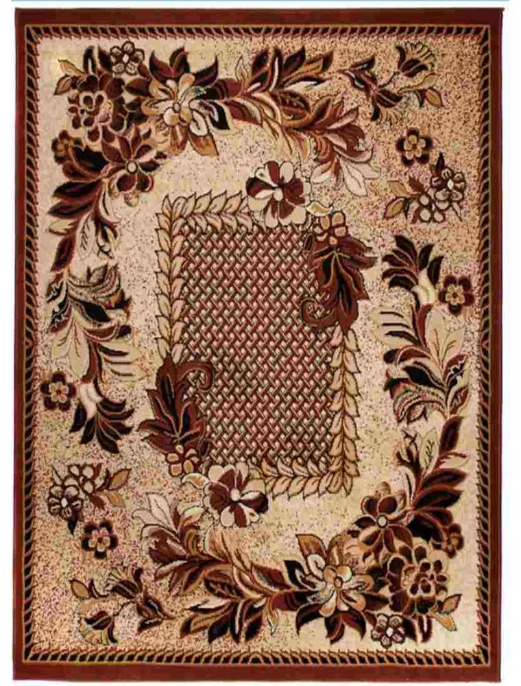 Kusový koberec PP Květiny hnědý, Velikosti 150x300cm