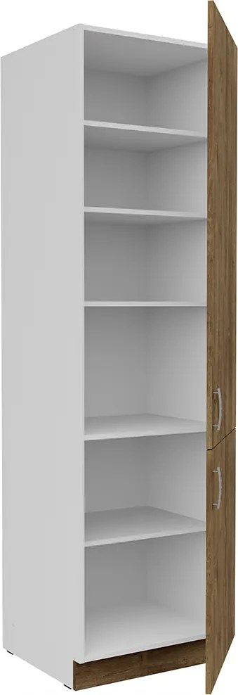 SARA l | vysoká skříňka 60 DK-210 2F policová | 60 cm | bílá/dub lefkas
