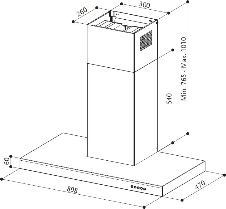 Digestoř komínová Faber ONYX-T X/V A90