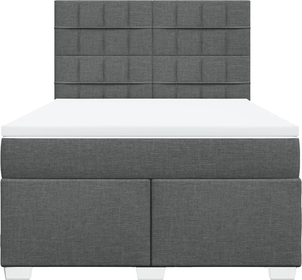 Box spring postel s matrací tmavě šedá 160x200 cm textil 3292840