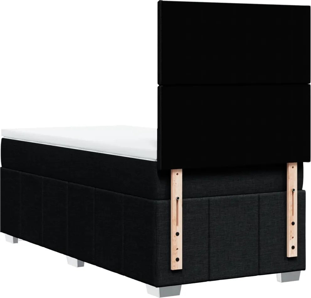 Box spring postel s matrací černá 100 x 200 cm textil 3291574