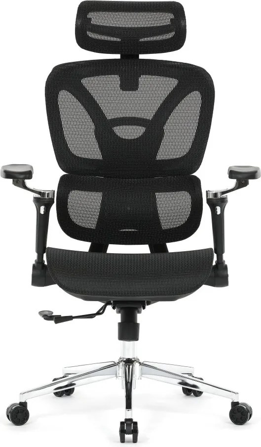 Kancelářská ergonomická židle PORTE — síťovina, černá