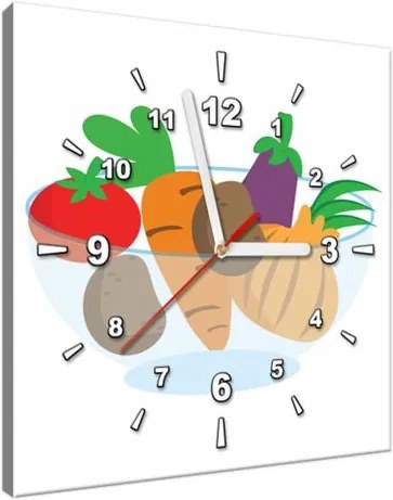 Tištěný obraz s hodinami Miska se zeleninou 30x30cm ZP4031A_1AI