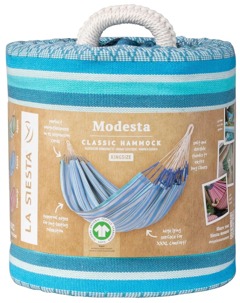 Houpací síť La Siesta Modesta Kingsize Pattern azure