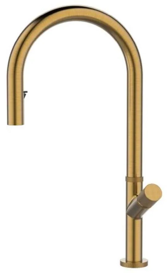 Alveus Swan - Dřezová baterie s výsuvnou sprškou, brushed bronze 1150779