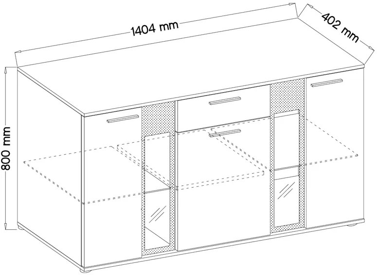 FALCO Komoda Silos Odstín: Černo/bílá/melamina