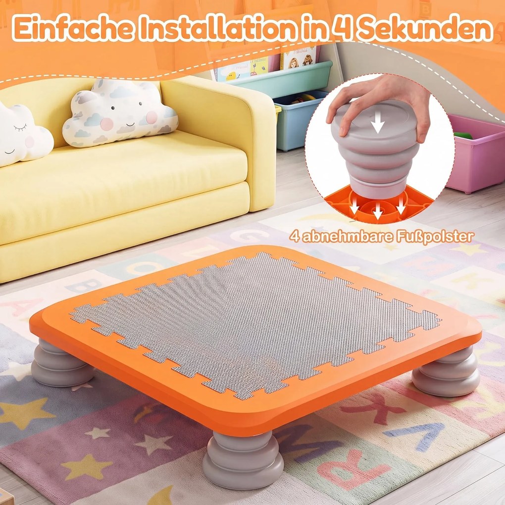 Costway Mini trampolína pro děti 65 cm velký trampolína odrazový – pomerančový