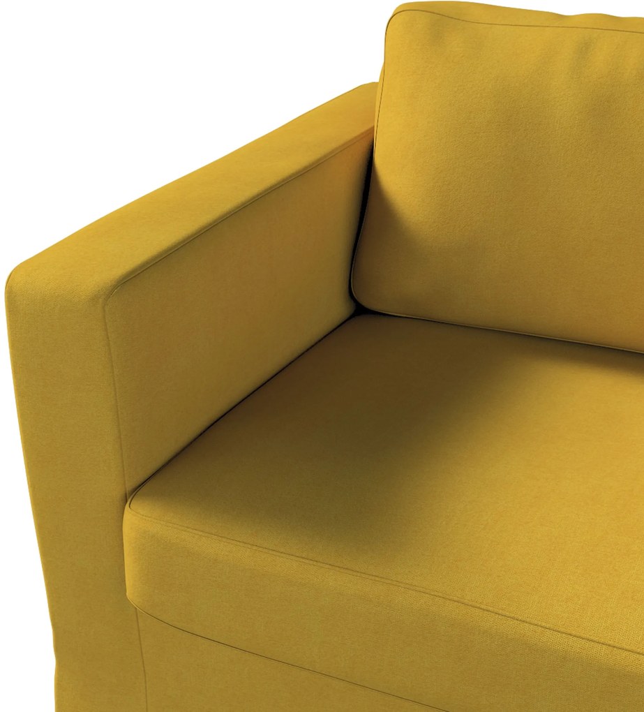 Potah na pohovku IKEA Karlstad 3-místná, nerozkládací, dlouhý barva žlutá látka pletený vzor