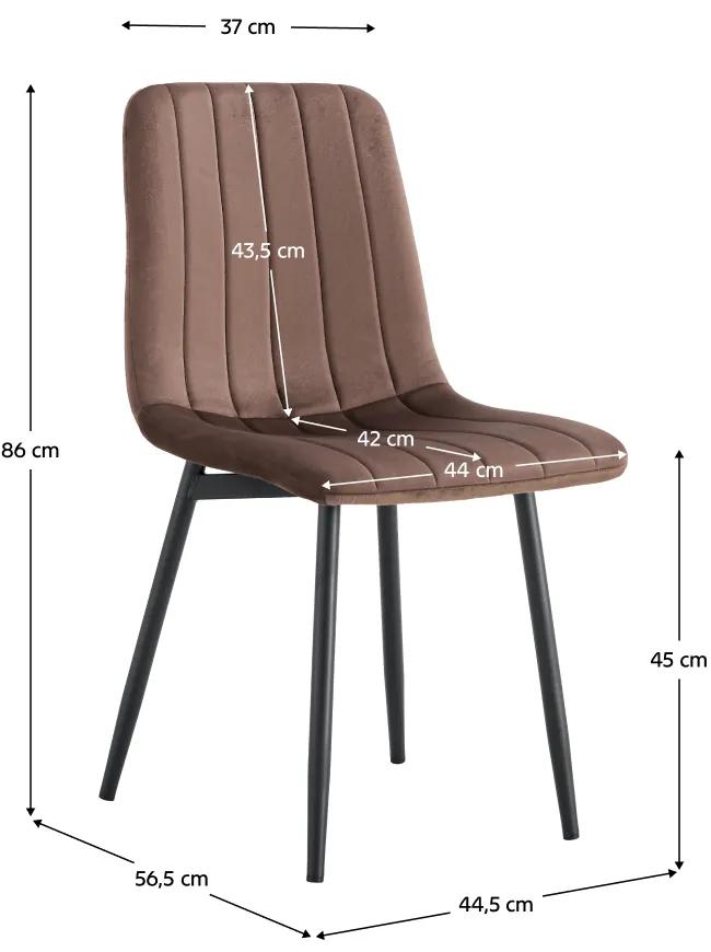 Židle, hnědá Velvet látka/černá, RAMITA TYP 1