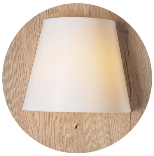 Nástěnné LED svítidlo | 5W/WW/400lm | Ø18cm, světlé dřevo + bílá | Aca Lighting (ZM165LEDWLW)
