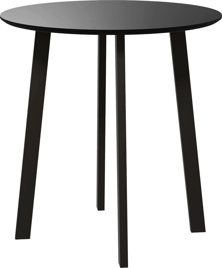 HOMCOM Kulatý jídelní stůl 72 x 72 cm pro 2 osoby – Moderní jídelní stůl s šikmými nohami, stůl pro kuchyň, jídelnu a obývací pokoj – Černý | Aosom