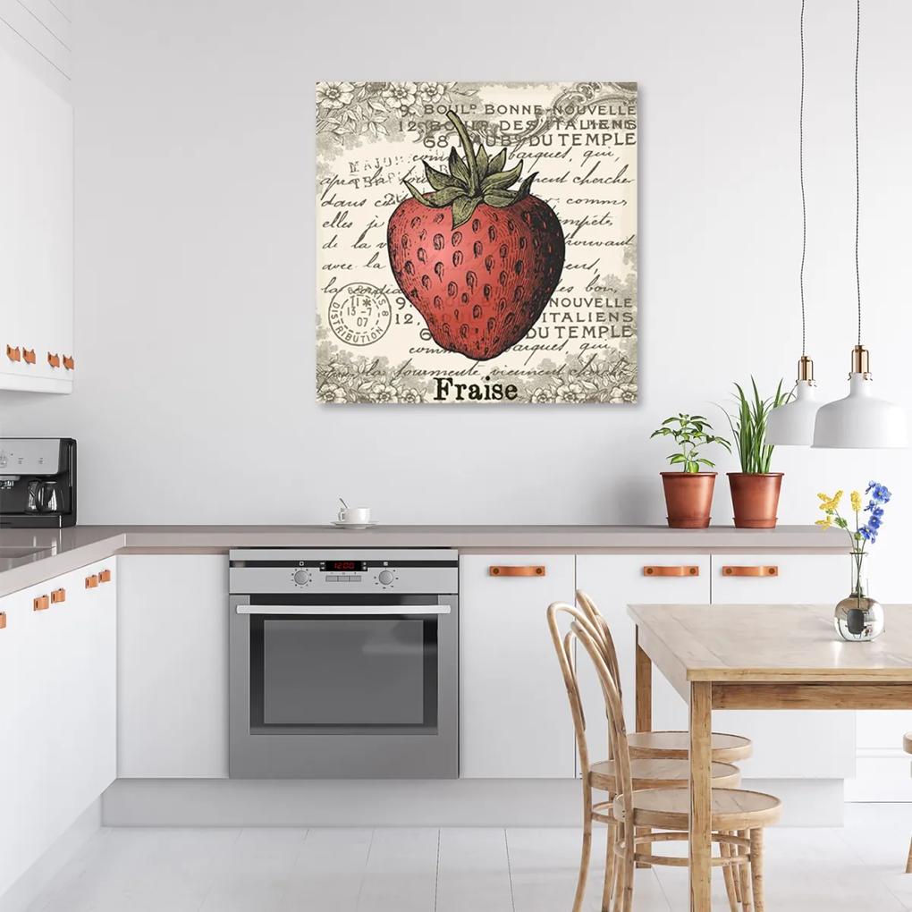 Obraz na plátně, Strawberry Vintage - 60x60 cm