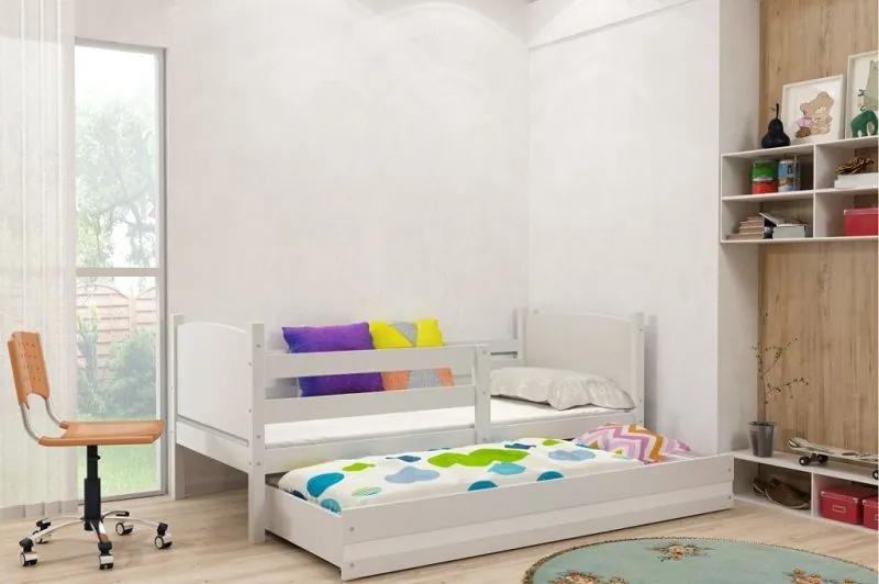 Dětská postel TAMI s přistýlkou 190 cm - barva bílá