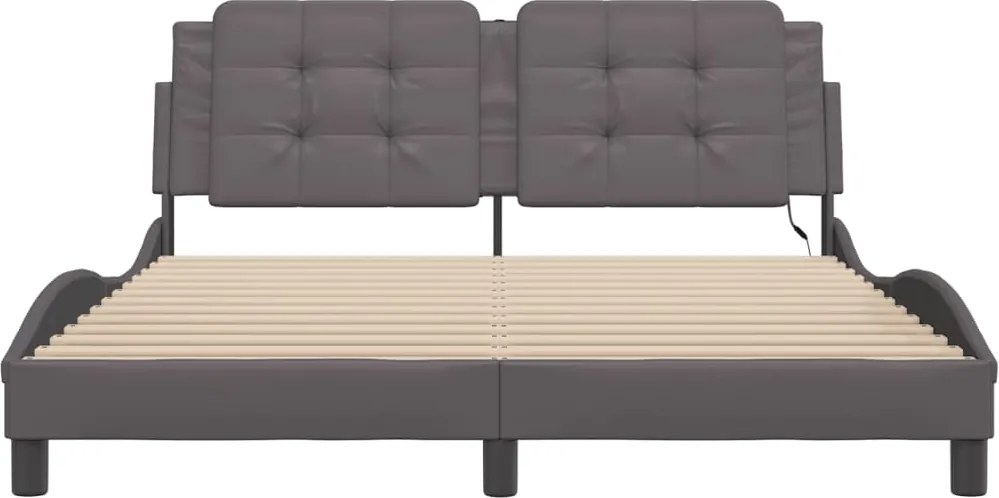 Rám postele s LED bez matrace Zadar šedý 160 x 200 cm 3214120