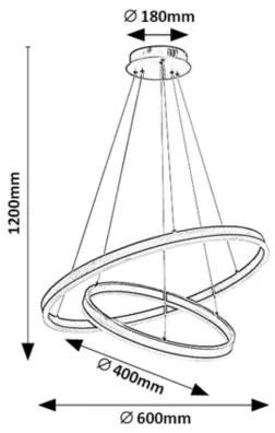 Rabalux 72305 - LED Stmívatelný lustr na lanku ISAURE LED/80W/230V 3000-6500K+DO