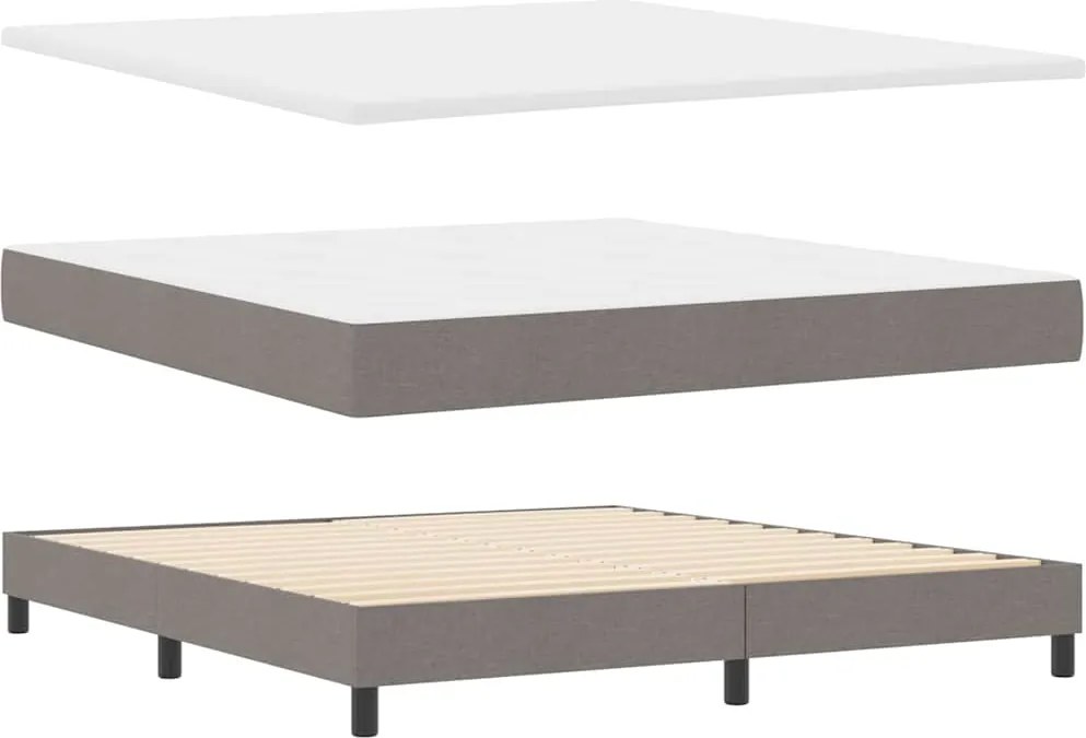 Postel s boxspringem s čelo Taupe 180 x 200 cm textil 3338710