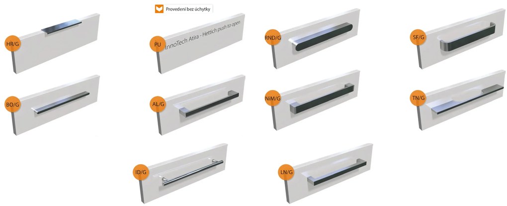 Intedoor UNI SN 82/35 1D K závěsná skříňka nízká s košem Barva: 24 - Woodline Creme, Úchytka: BO/G - lesk