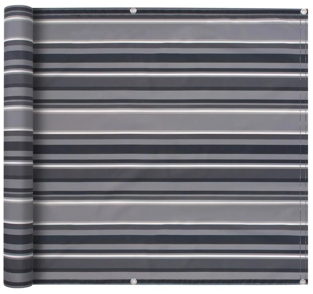 43395 vidaXL Balkónová zástěna oxfordská látka 75 x 400 cm šedý proužek