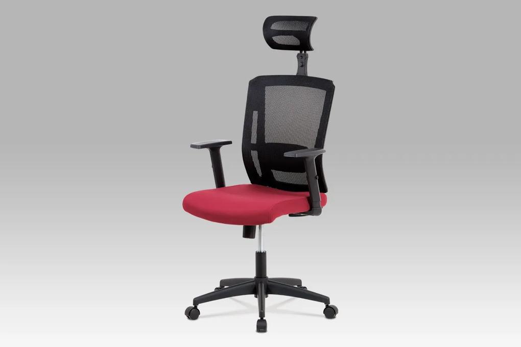 Artium Kancelářská židle, houpací mechanismus, bordo látka, plastový kříž, plastová kolečka - KA-B10