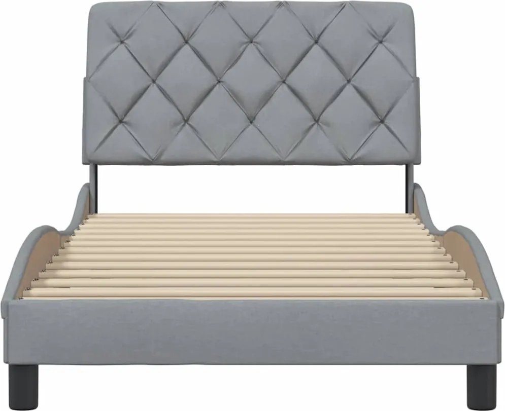 Rám postele bez matrace světle šedá 100 x 200 cm textil 3310580