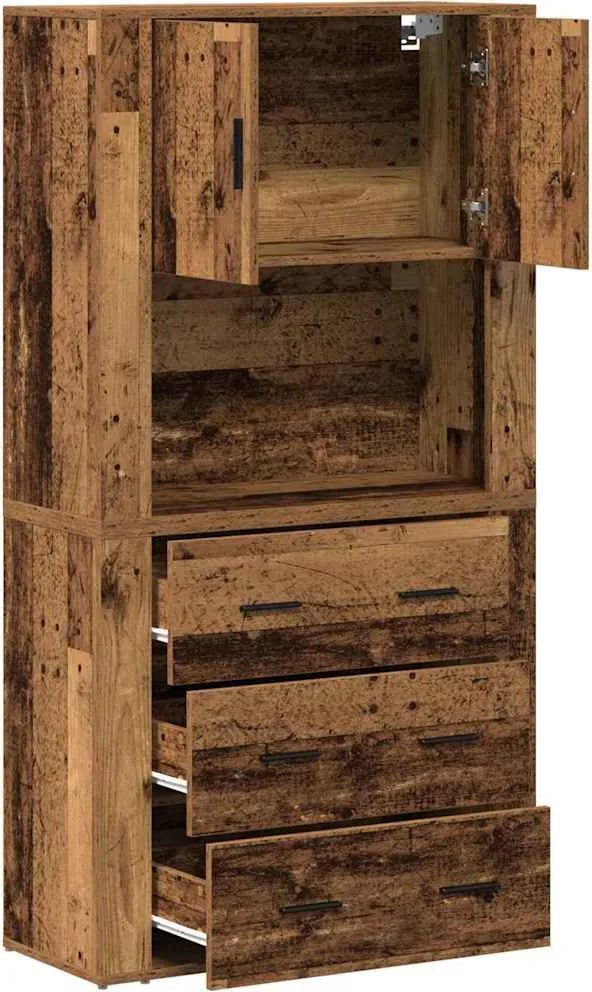 Vysoký bufet Staré dřevo 80 x 33 x 150 cm Kompozitní dřevo 3334343