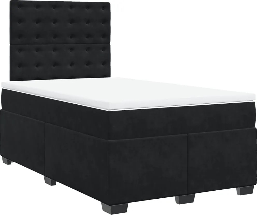 Box spring postel s matrací černá 120 x 200 cm samet 3293196