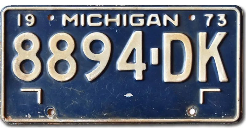 Americká SPZ Michigan 1973 Blue 8894-DK