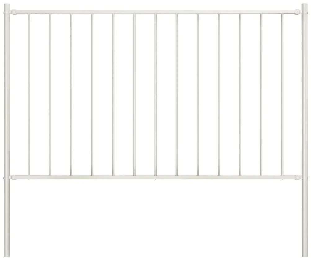 Plotový panel Woerden se sloupky ocelový 1,7x0,75 m bílý 145215