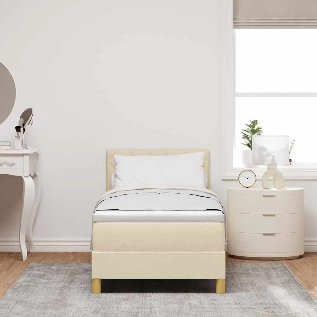 Postel s boxspringem s polštářem Krémová 80 x 200 cm textil 3338956