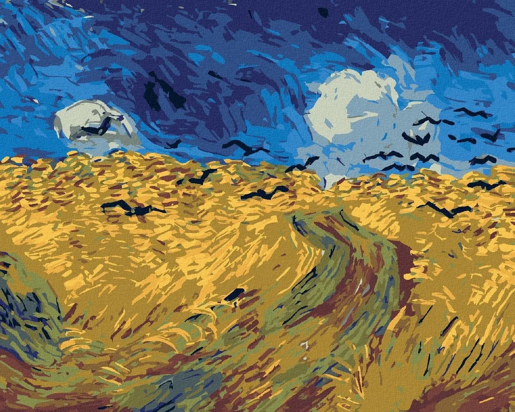 zuty zuty - malování podle čísel - pole s havrany (vincent van gogh), 40x50 cm, plátno