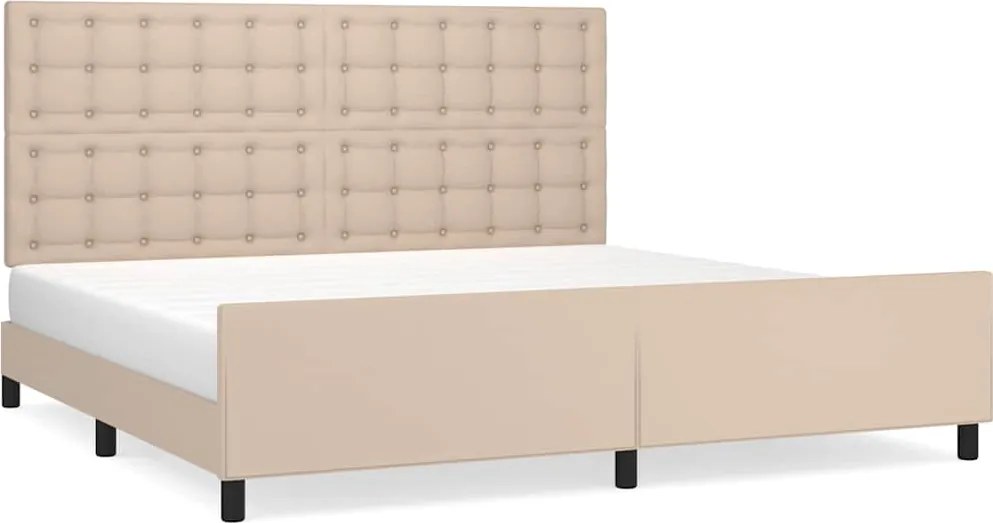 Rám postele s čelem cappuccino 200x200 cm umělá kůže 3125596